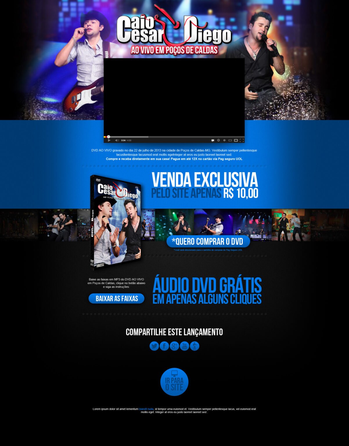 Caio Cesar e Diego Landing Pages | TOSS Studio